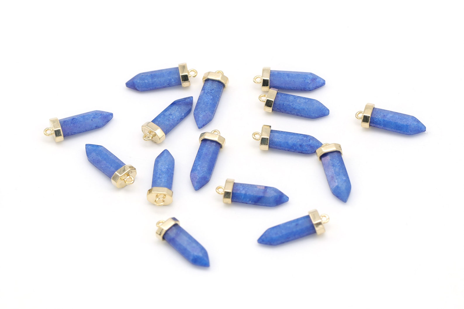 Gemstone Pendulum Charm (L), Blue Aventurine, N25-P5, 2 Pcs, Nature ...