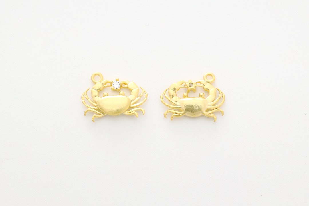 Blue Crab Charm, N4-G4, 2 Pcs, 11x14mm Including Link, Blue Crab ...