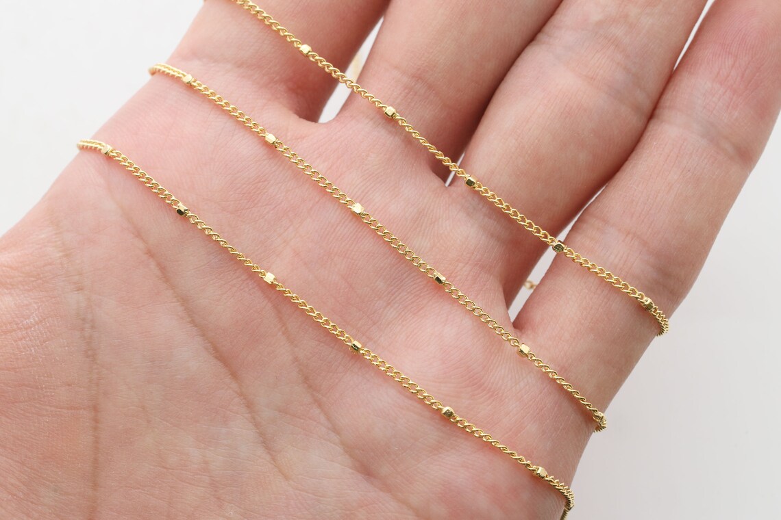 Decorative Dot Chain Nickel Free CJ28-08 1 Meter 16K Gold | Etsy