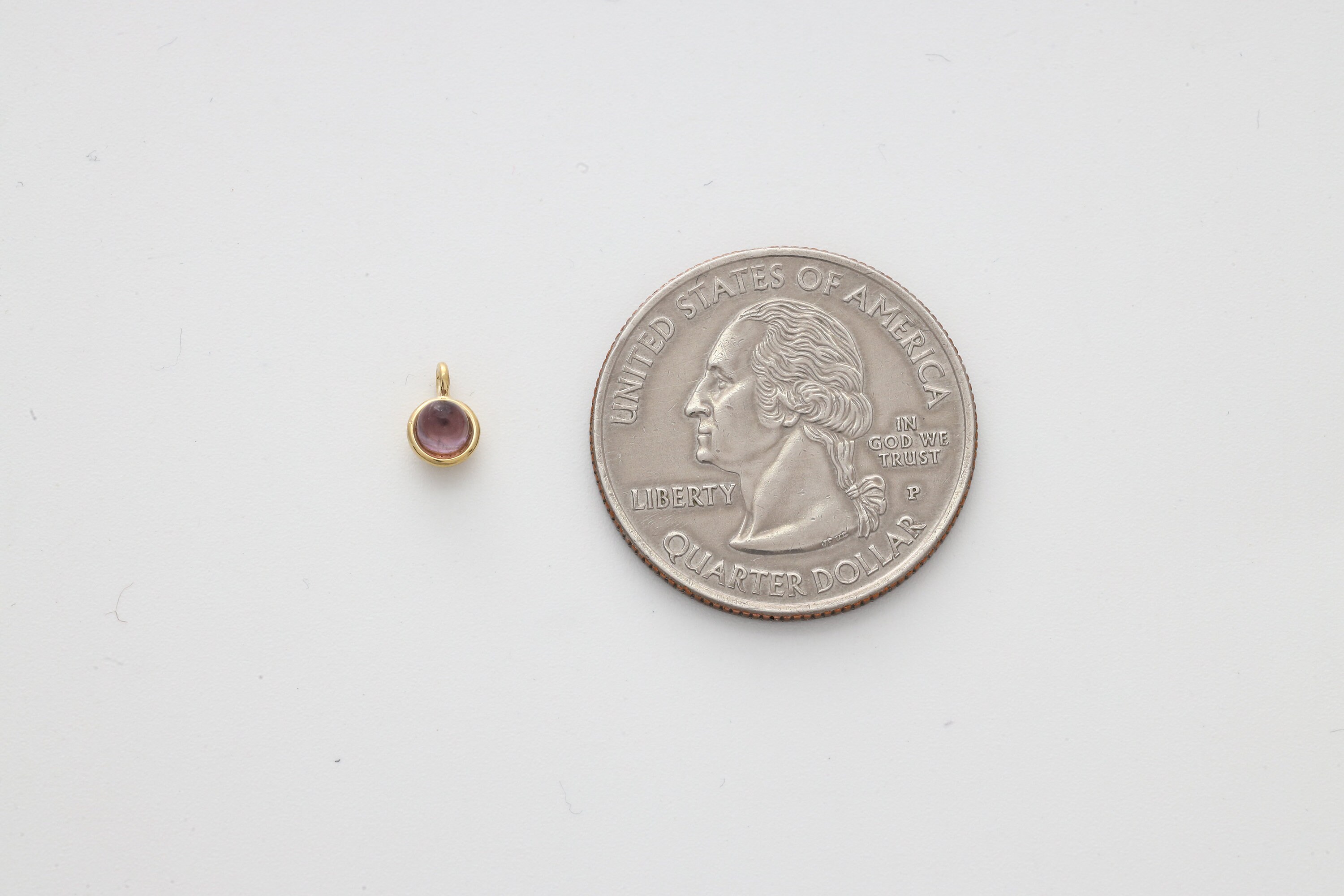 Round Gemstone Charm Amethyst N36-R6 2 Pcs 4mm 1 Open - Etsy