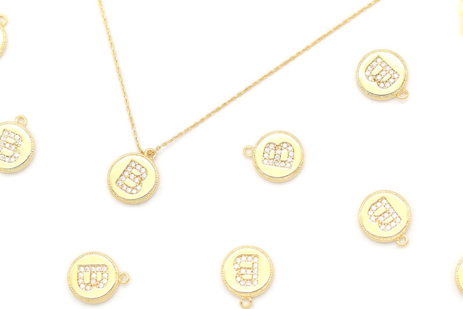 Coin Pendant Cubic Letter small Alphabet Coin AB-G15 2 - Etsy