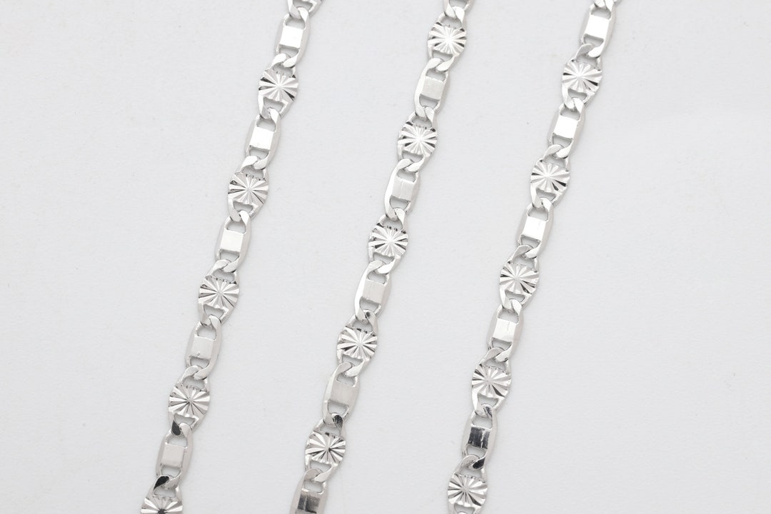 Decorative Chain, CJ19-04R, 1m, 3mm Wide, 0.5mm Thick, Original Rhodium ...