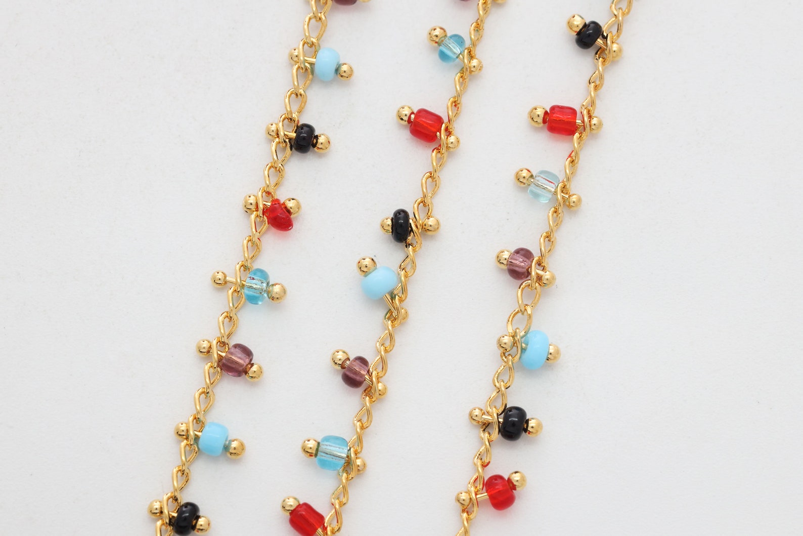 Mixed Colorful Seed Beads Chain Nickel Free CJ20-09 1m - Etsy