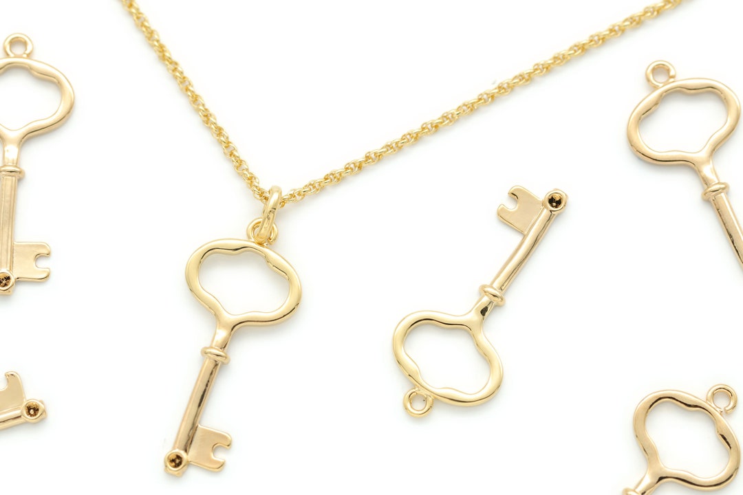 Key Pendant ONLY, S75-G6, 1 Piece, 16K Gold Plated Brass, Nickel Free ...