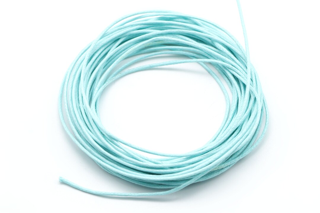 Waxed Cotton String, 5M (5.47 Yd, 16.4 Ft), Light Blue, Twisted Cord ...