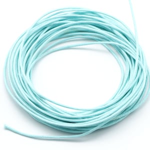 Waxed Cotton String, 5M (5.47 Yd, 16.4 Ft), Light Blue, Twisted Cord ...