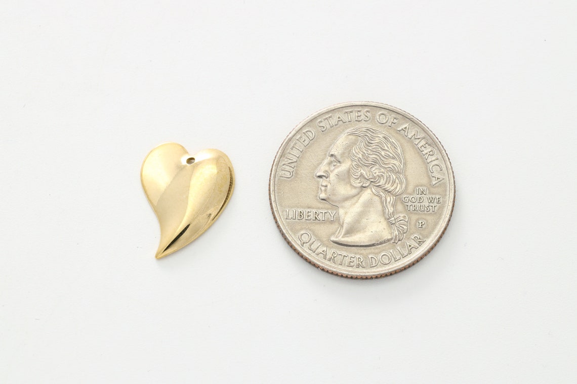 Bulging Heart Charm Nickel Free B18-G1 2 Pcs 16x12mm - Etsy