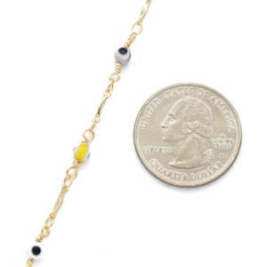 Acrylic Eye Ball Chain, CJ46-10, 1m, Eye Ball Size 4mm, 16K Gold Plated ...