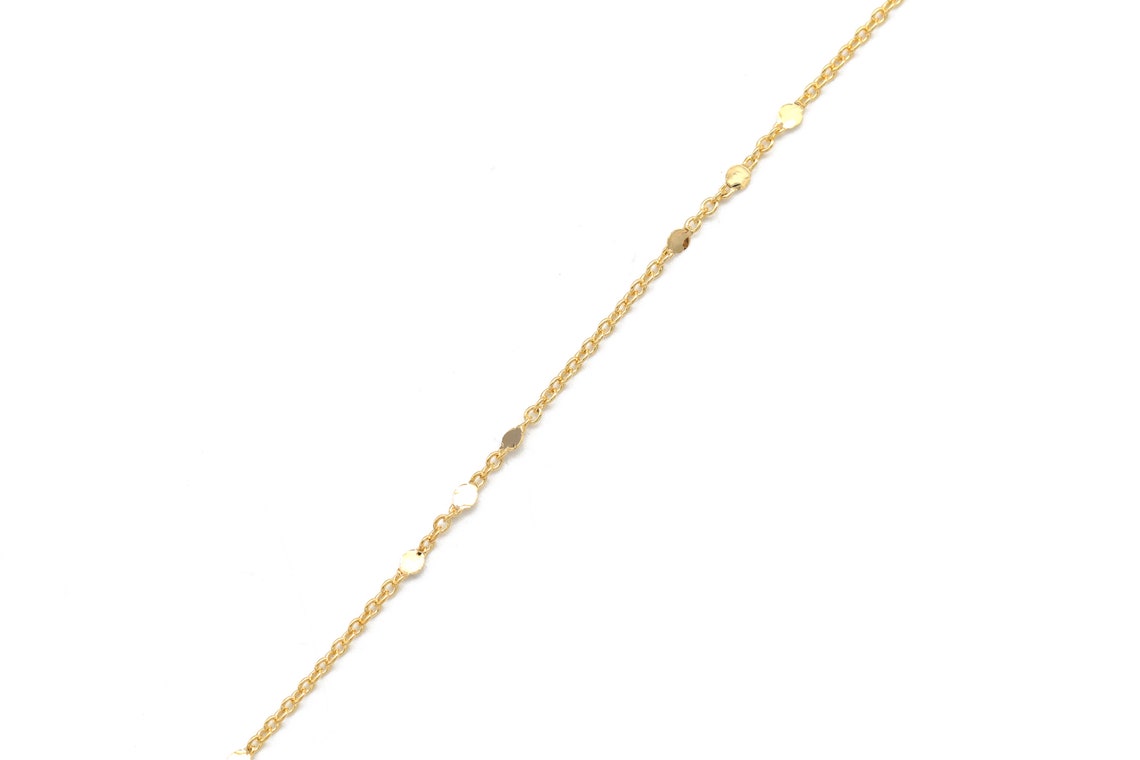 Hammered Dot Cable Chain CJ43-02 Nickel Free 1 Meter 16K | Etsy