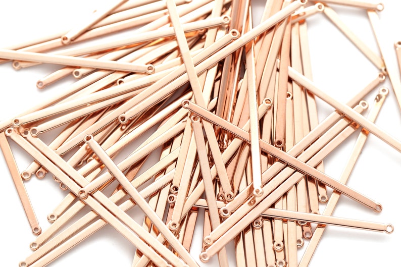 Flat Stick Connector, S5-P2, 10 Pcs, 52x2mm, 1mm Thick, Rose Gold ...