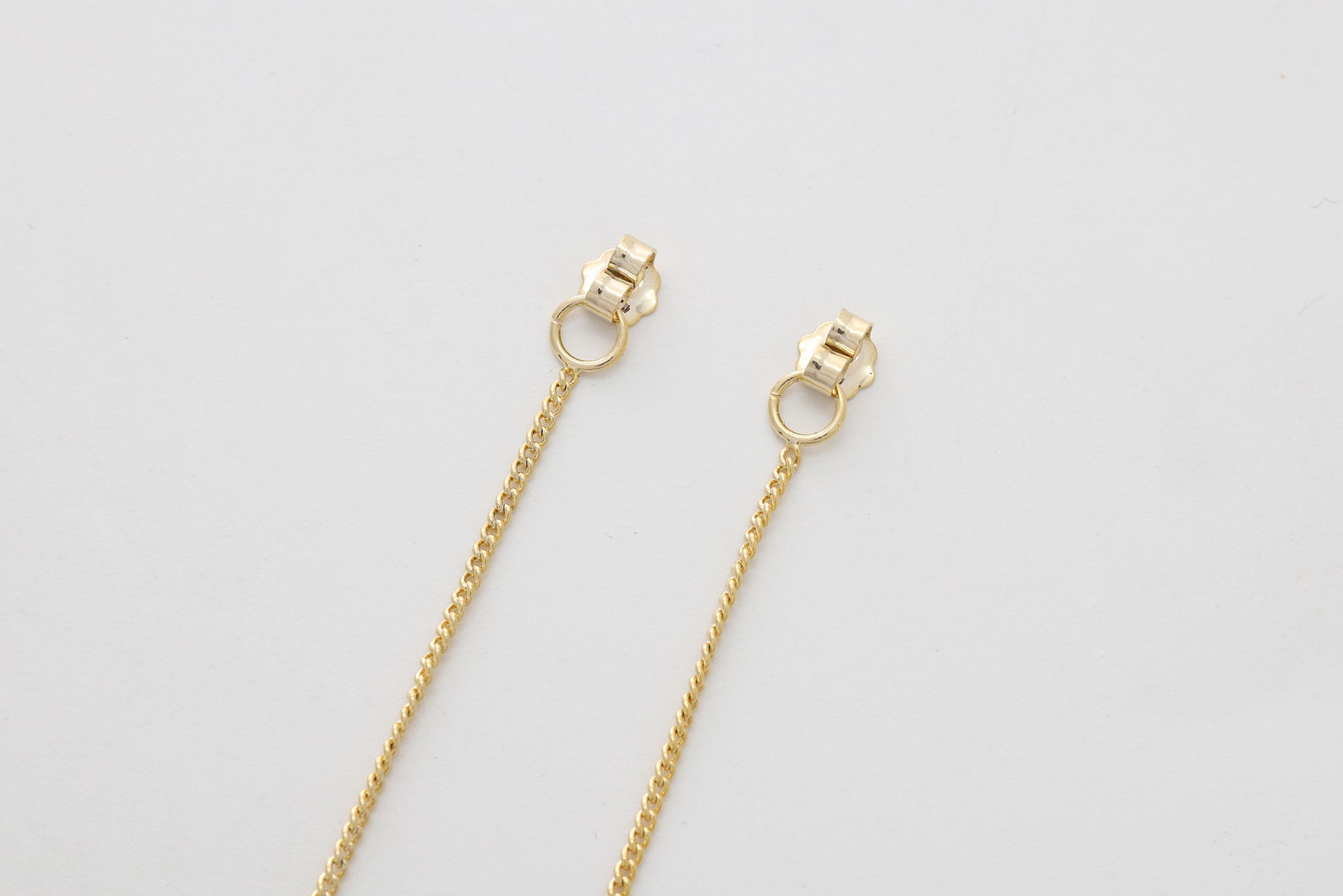 Back Stopper W/ Chain & Stick S59-P2 2 Pcs 16K Gold Plated | Etsy