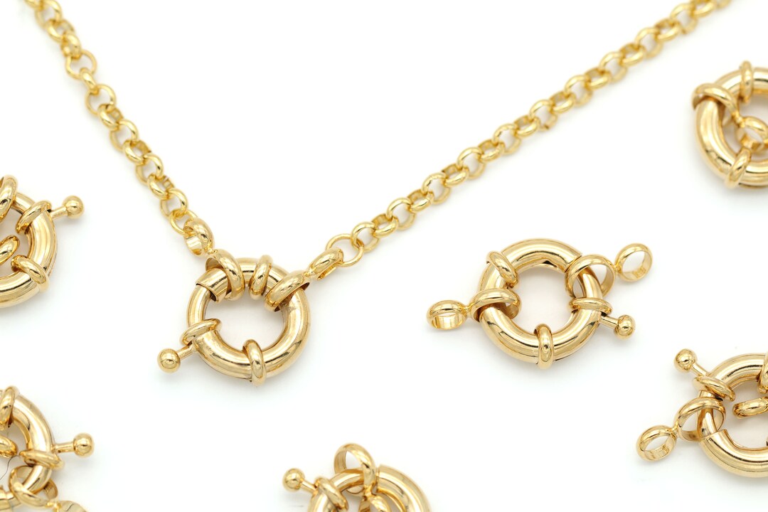 15mm Nautical Clasp, S84-G6, Nickel Free, 2 Pcs, 4mm Thick, 16K Gold ...