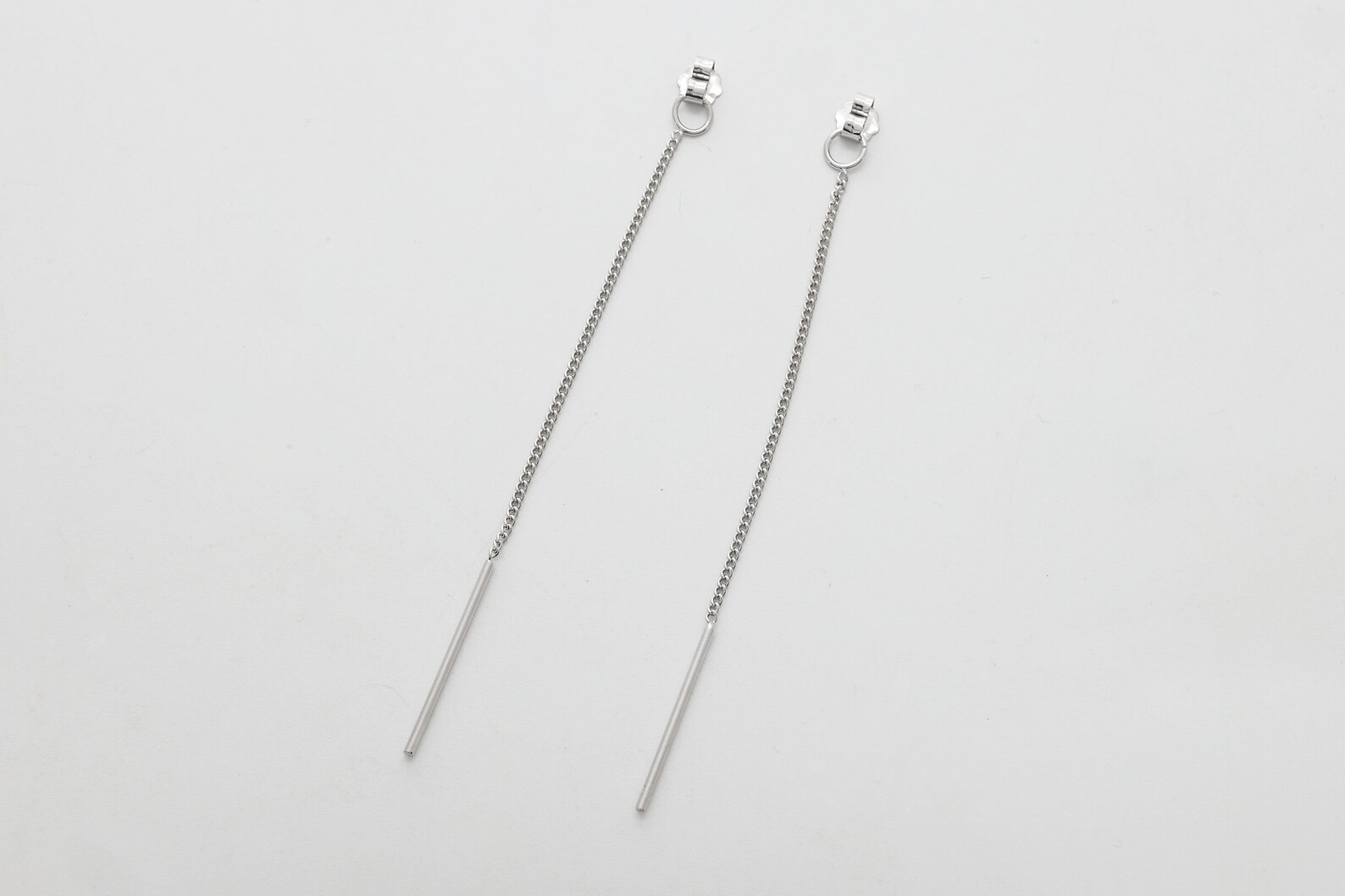 Back Stopper W/ Chain & Stick S59-P2R 2pcs Rhodium Plated | Etsy