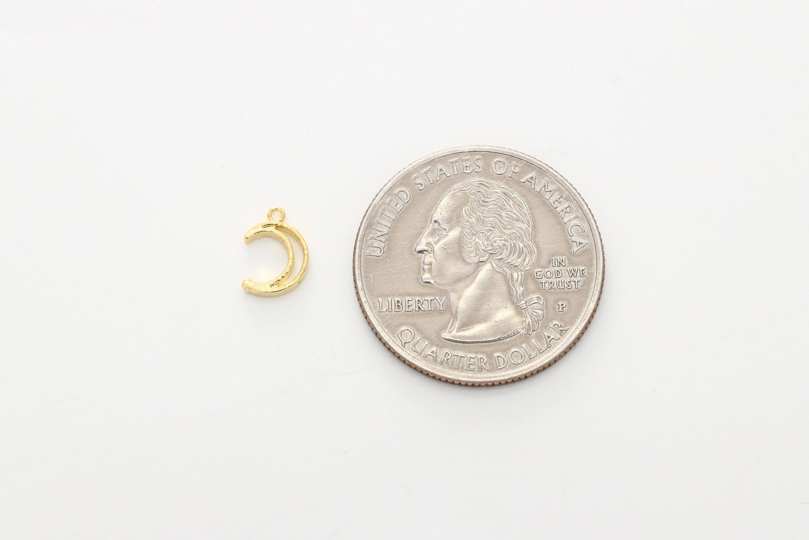 2 Pieces Little Crescent Moon Charms W/ Scratch Effect - Etsy