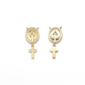 Rosary W/ Dangling Cross Pendant, Q5-G2, 2 Pcs, Nickel Free, 16K Gold ...