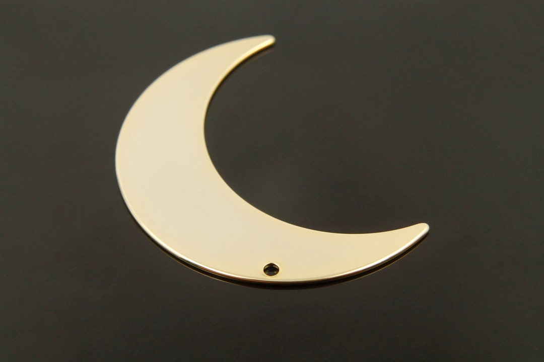 Crescent Moon Bar, S55-G5, Nickel Free, 2pcs, 1 Hole, 47x30mm, 0.9mm ...