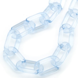 CHAIN ONLY, Light Blue Acrylic Oval Chain, O3-G15, 1 Meter, Open Link ...