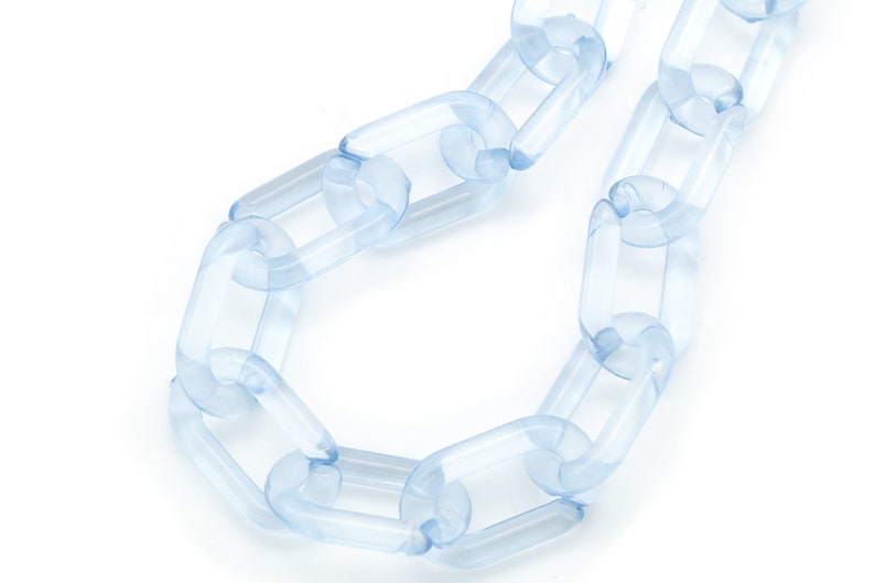 CHAIN ONLY, Light Blue Acrylic Oval Chain, O3-G15, 1 Meter, Open Link ...