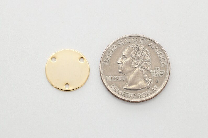 Coin Connector Pendant W/ 3 Holes B5-G3 10 Pcs 15mm 16K - Etsy