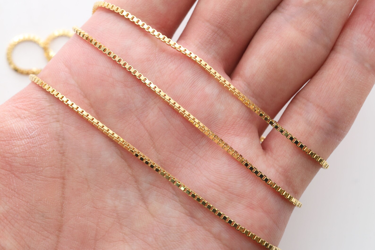 Box chainL Nickel free CJ25-04 1m 1.5x1.5mm 16K gold | Etsy