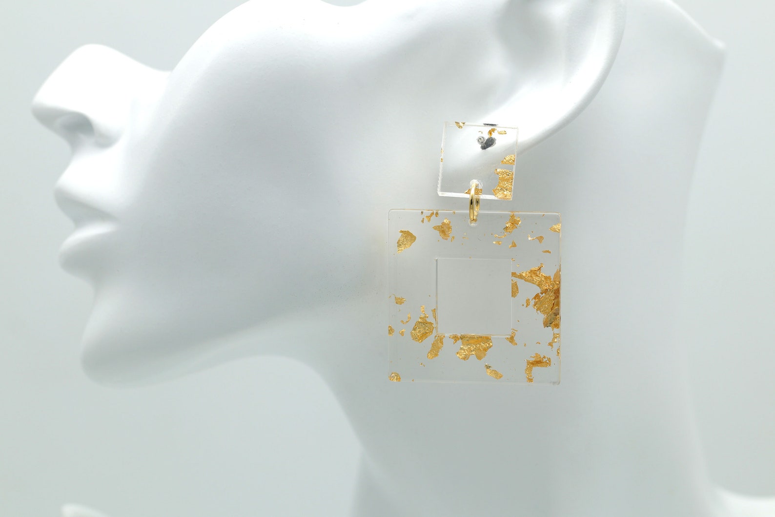 Gold Flakes Acrylic Square Charm V2-P9 2 Pcs 35x35mm 1.3mm - Etsy