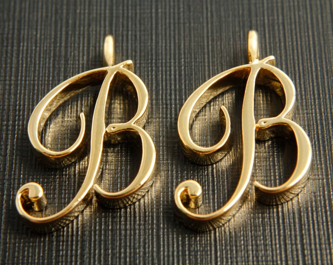 Alphabet B With Link Nickel Free AB-G8 2 Pcs 15.5x23.5mm - Etsy