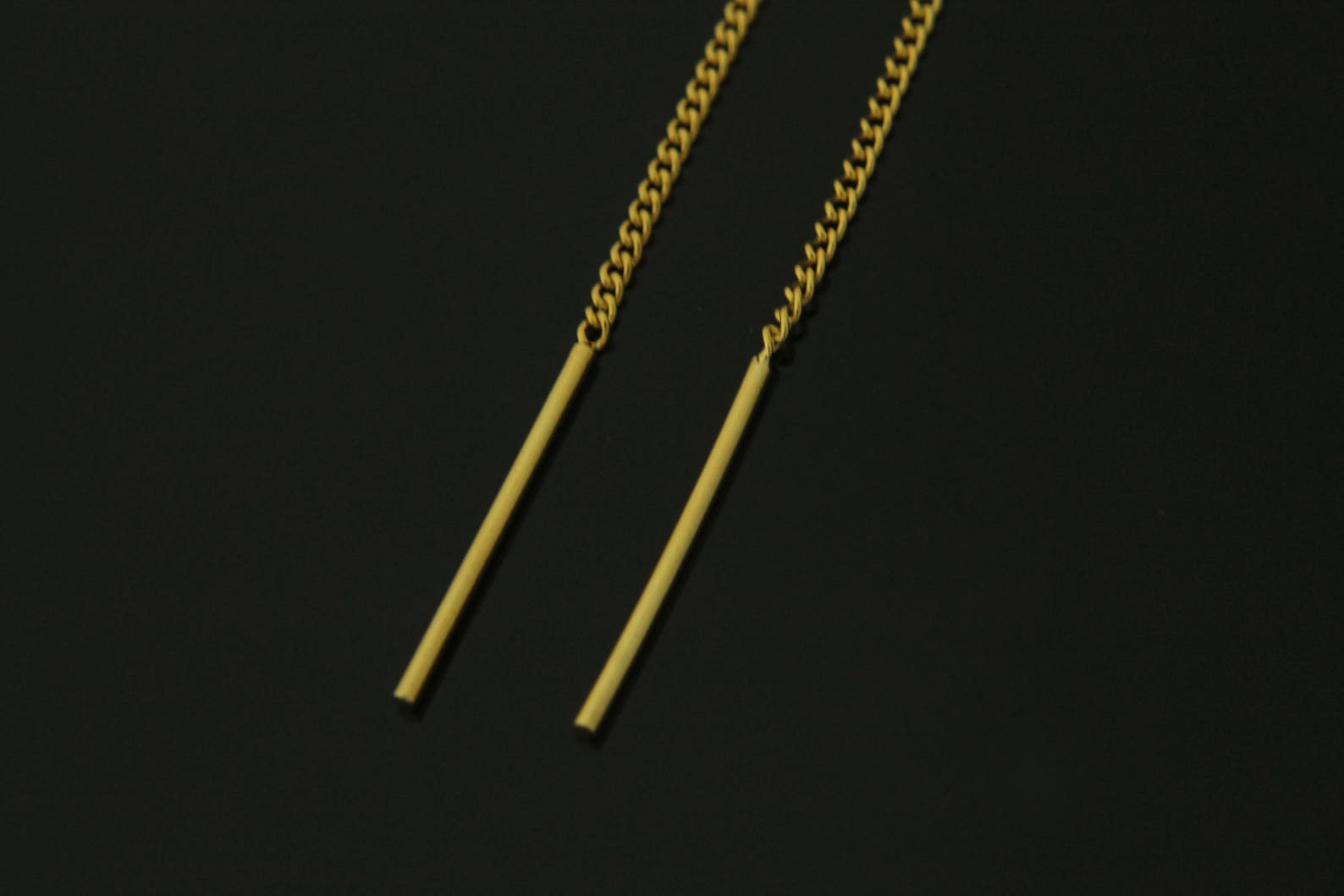 Back stopper w/ chain & stick S59-P2 2 pcs 16K gold plated | Etsy