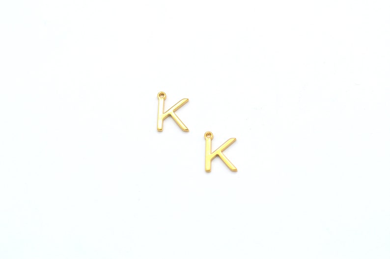 2 Pcs AK-G1 Capital Letter Pendant 16K Gold Plated Brass - Etsy
