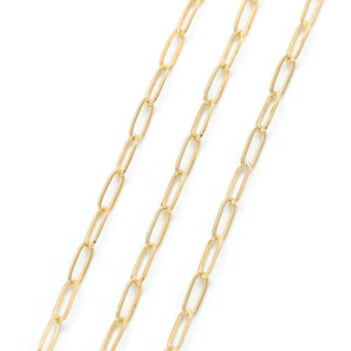 Rectangle Link Chain CJ45-05 1m Outer 8.5x3mm 16K Gold - Etsy
