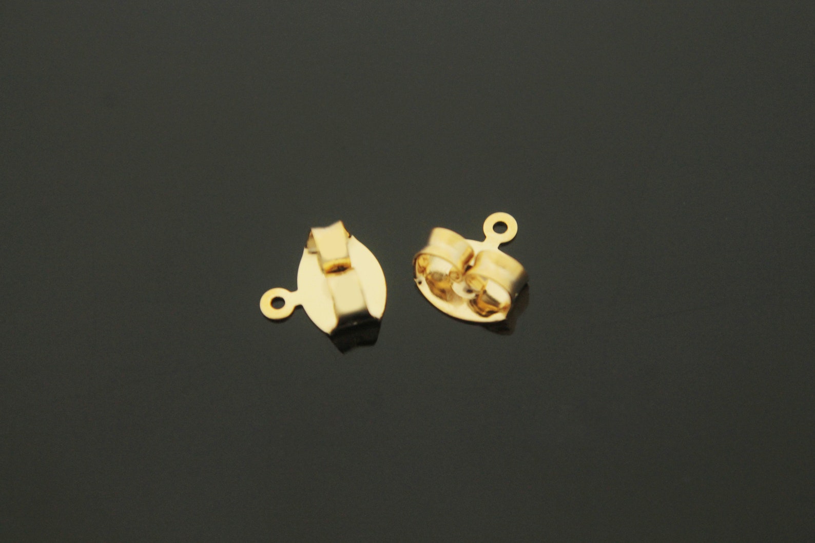 Earring Back Stopper W/ Link horizontal Nickel Free 16K - Etsy