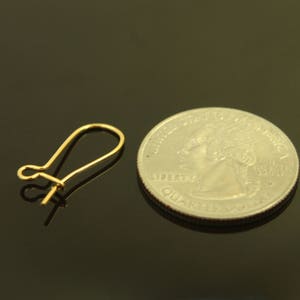 Kidney Earring Hook W/ Link (S), Nickel Free, E7-G4, 10 Pcs, 16K Gold ...