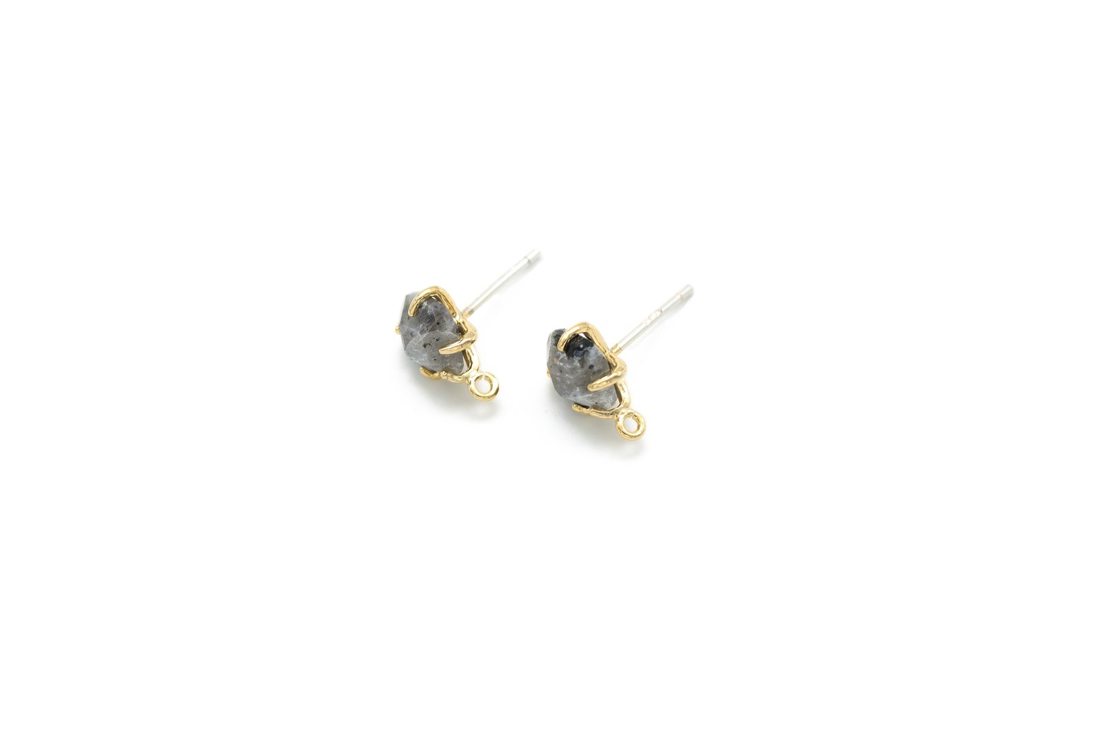 Gemstone Earring Making W/ Loop & Post, Labradorite, N42-R5, 2 Pcs ...