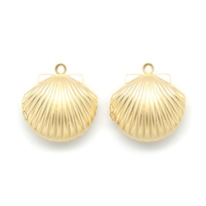 Scallop Shell Locket Pendant, Q8-G10, Ocean Themed, 1 Piece, 22x24mm ...