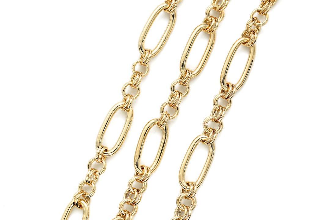 Dainty Link Chain, CJ50-01, 1m, 16x8mm, 16K Gold Plated Brass, Nickel ...