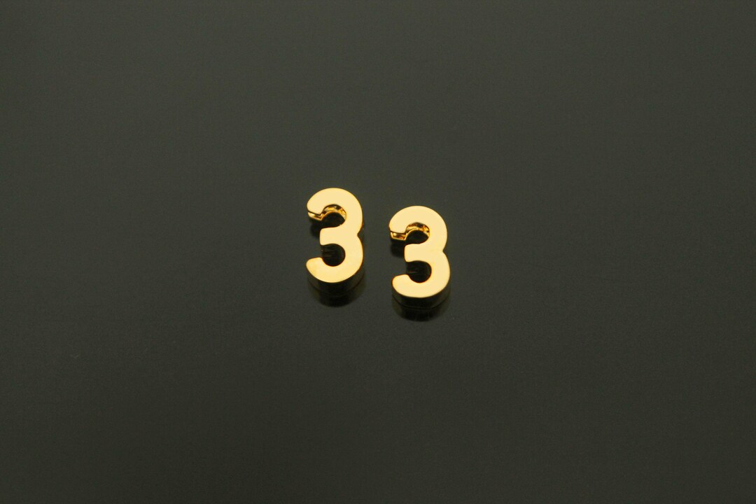 Tiny Numeric Pendant, NU-G3, 2 Pcs, 7x4x2.6mm, Hole Size 1.6x1.2mm ...