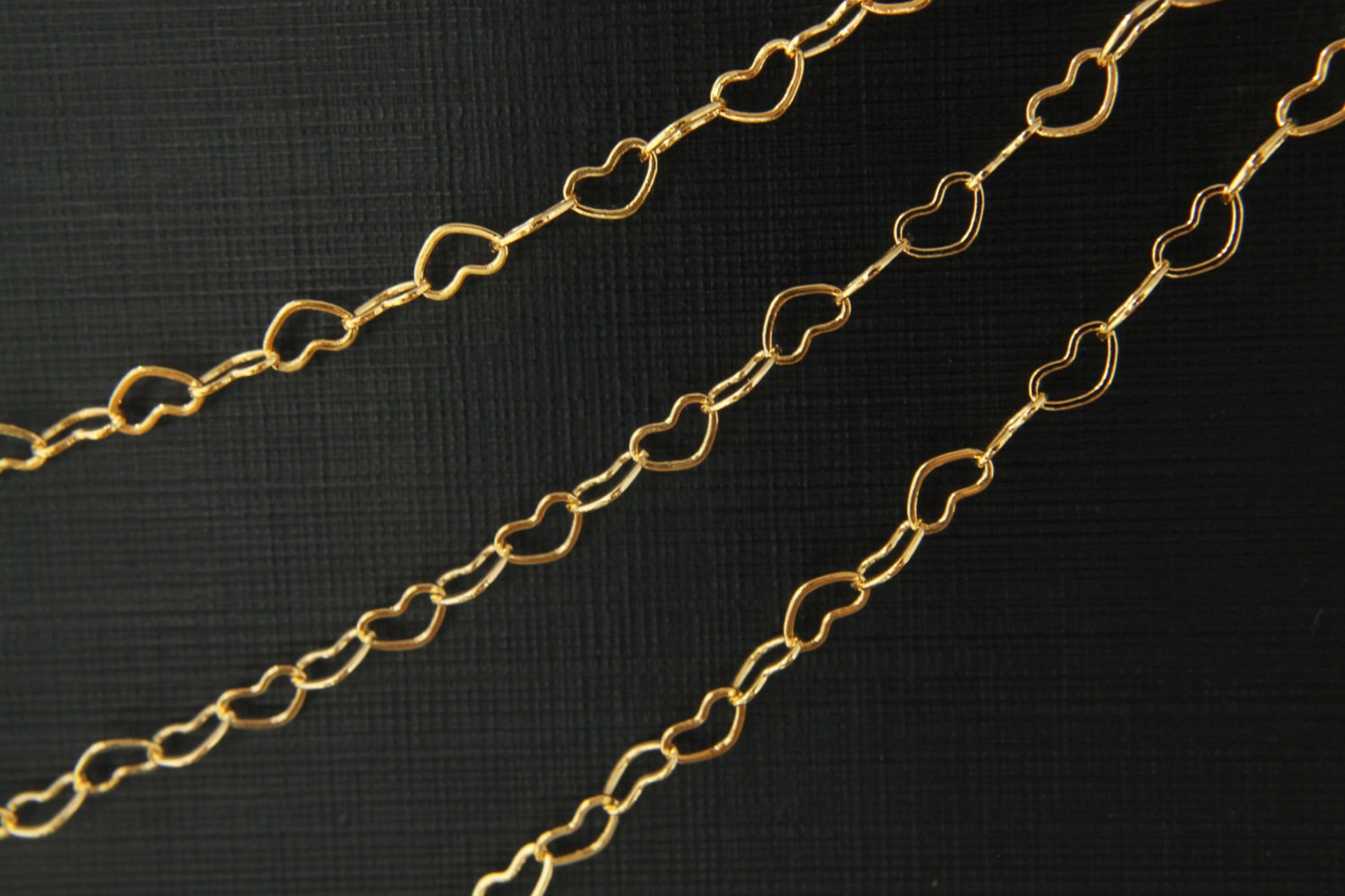 Heart chain CJ18-10 1m Decorative heart 4.5x2.3mm 16K gold | Etsy