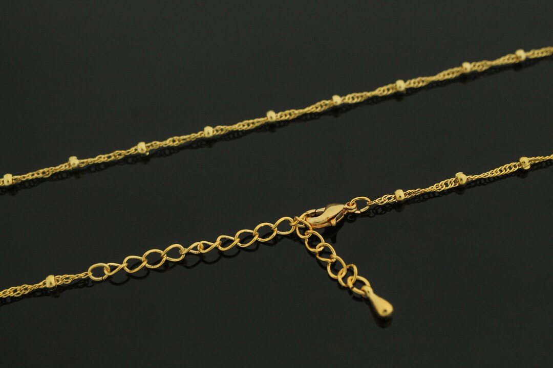 Twisted Ball Cable Pre-made Chain for Charms, N2309-G1, 1 Piece, 44cm ...