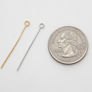Eye Pin, SOFT WIRE, 0.7x30mm, 16K Gold Plated Brass, Nickel Free ...