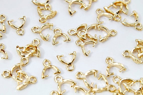 Mini Bail 8mm Pendant Bail 16K Gold Plated Brass Not - Etsy