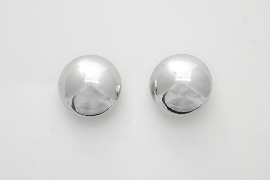 Bulging Half Ball Post W/ Link (L), Nickel Free, Diameter 15mm, Rhodium ...