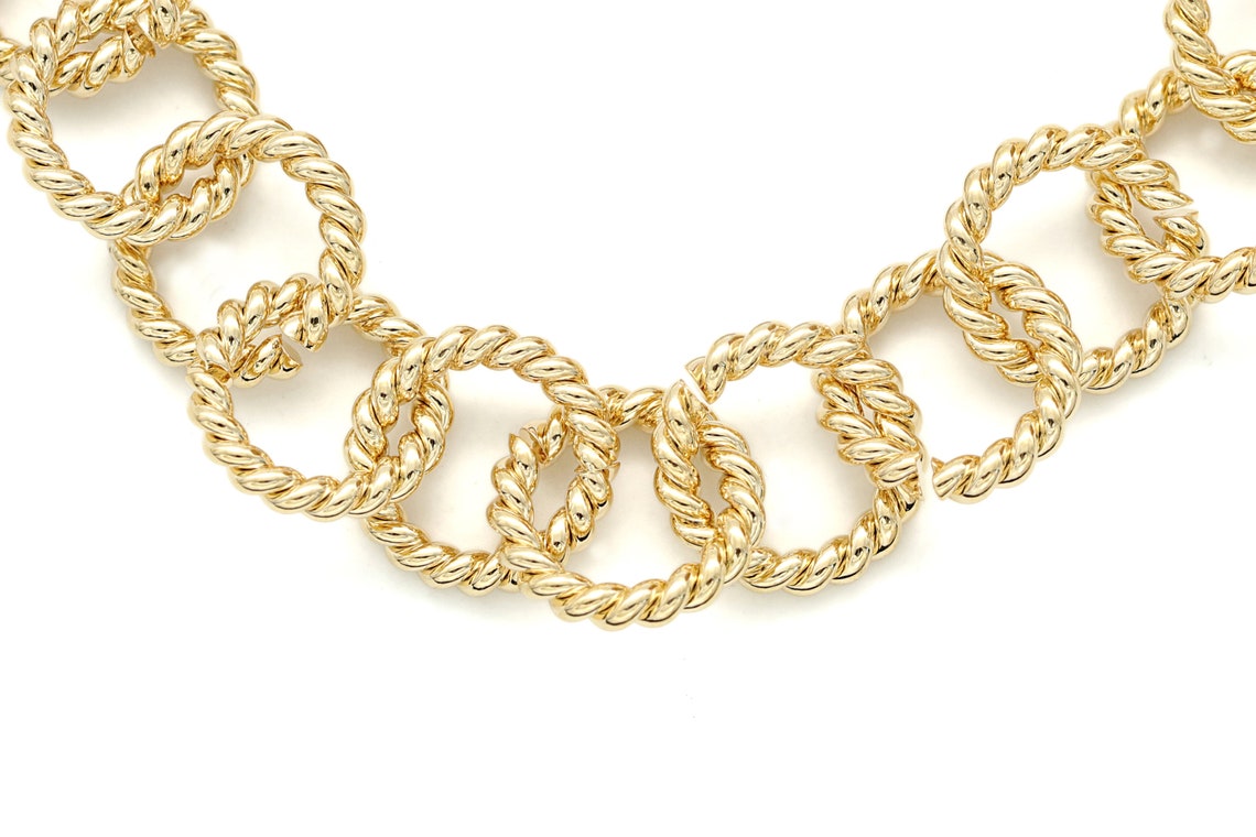 Fancy Ring Link Chain CJ49-06 1m Ring 14mm 16K Gold Plated - Etsy