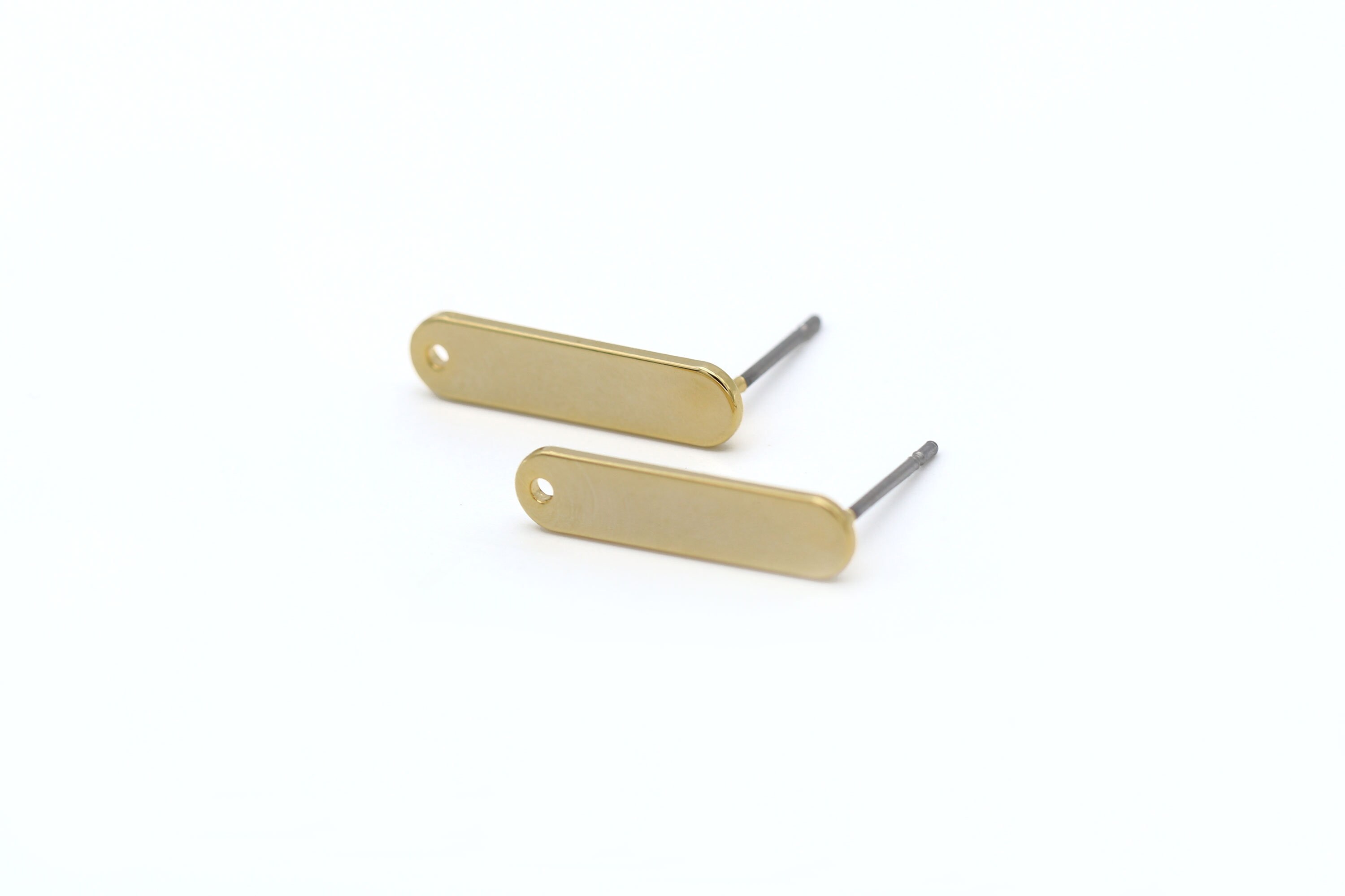 Simple Rounded Bar Post W/ a Hole, T54-P3, 2 Pcs, 19x5mm, 1mm Thick ...