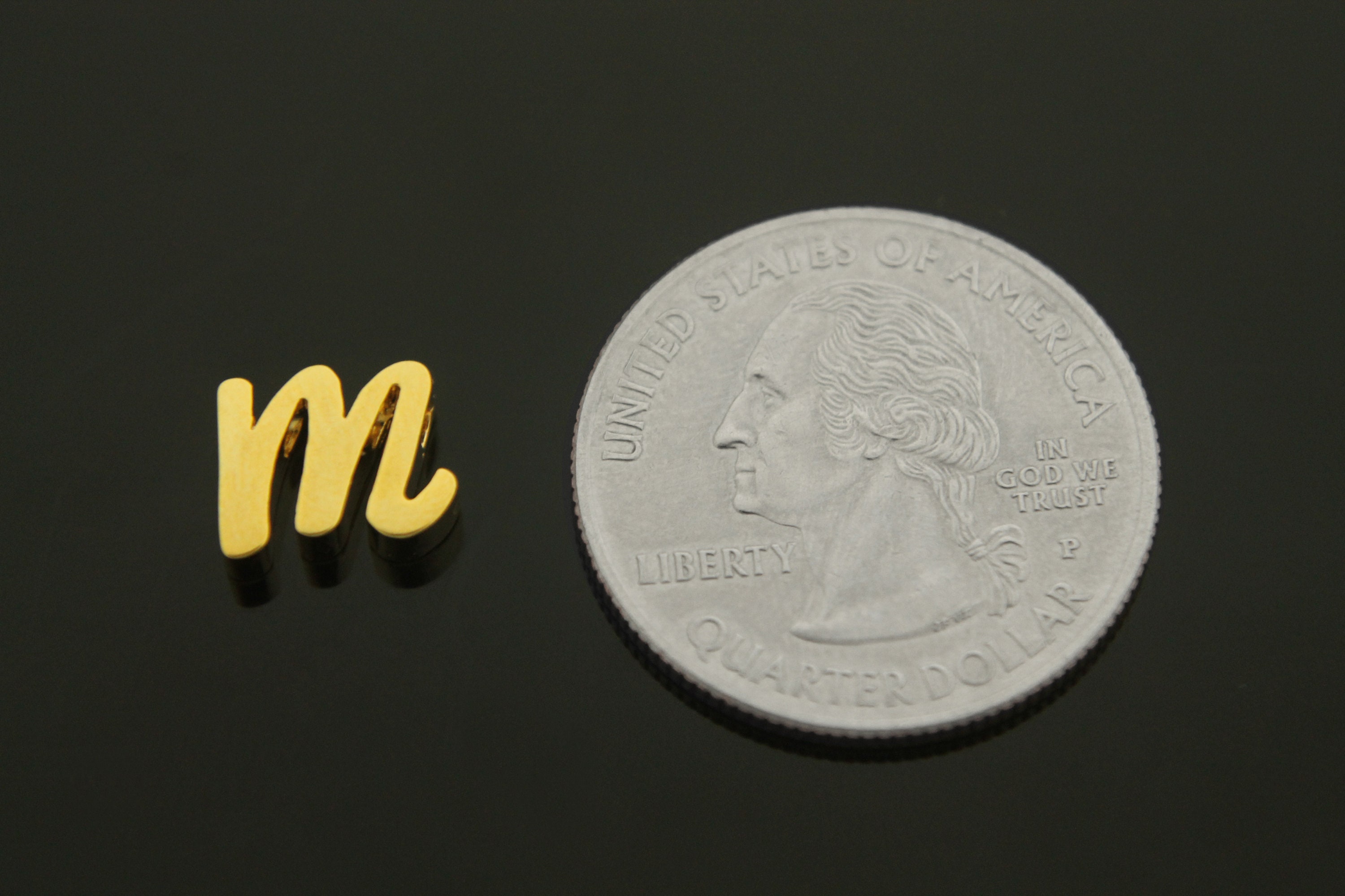 2 Pcs Large Cursive Initial Charm M AM-G3 Nickel Free - Etsy