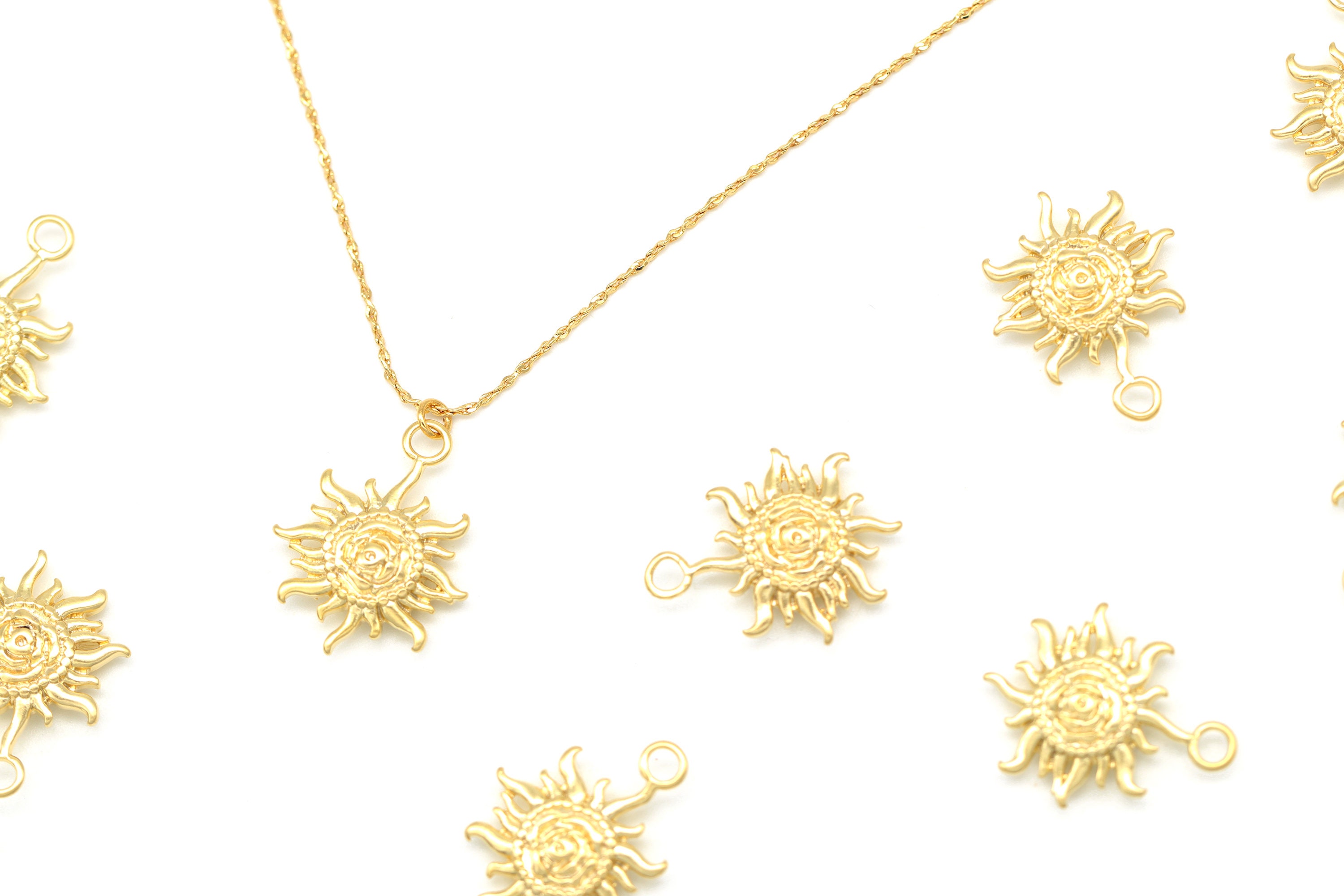 Golden Sun Pendant P7-G3 2 Pcs 16mm Inner 2mm Link Matte - Etsy