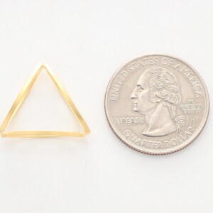 3D Triangle Pendant, S93-G2, 2pcs, 20mm, 7mm Thick, 1x0.7mm, Matte Gold ...