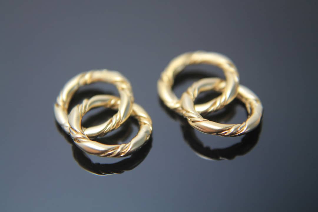 Linked Rings Charm, N13-G5, 2 Pcs, 18x10mm, 1.5mm Thick, Matte Gold ...