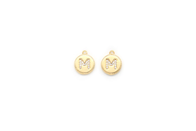 Coin Pendant Cubic Letter (small), Alphabet Coin, AM-G15, 2 Pcs, Nickel ...