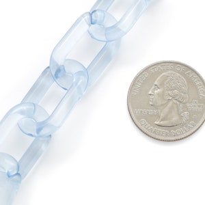 CHAIN ONLY, Light Blue Acrylic Oval Chain, O3-G15, 1 Meter, Open Link ...