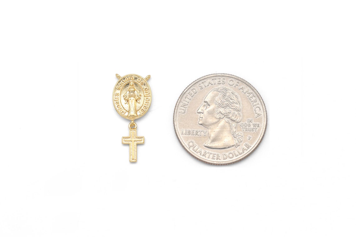 Rosary W/ Dangling Cross Pendant, Q5-G2, 2 Pcs, Nickel Free, 16K Gold ...