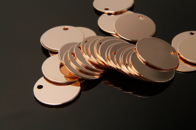 Coin Disc B3-P1 10 Pcs 1 Hole 12mm 0.5mm Thick Rose Gold - Etsy